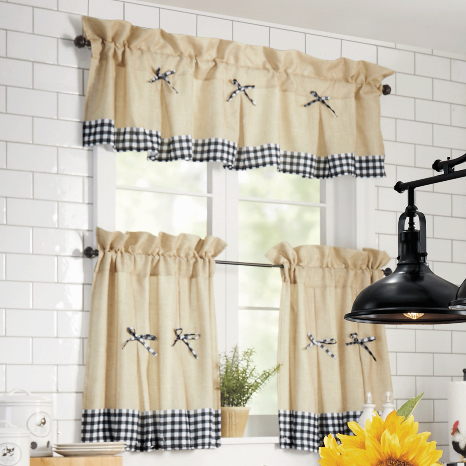 Farmhouse Gingham Window Set | Country Door