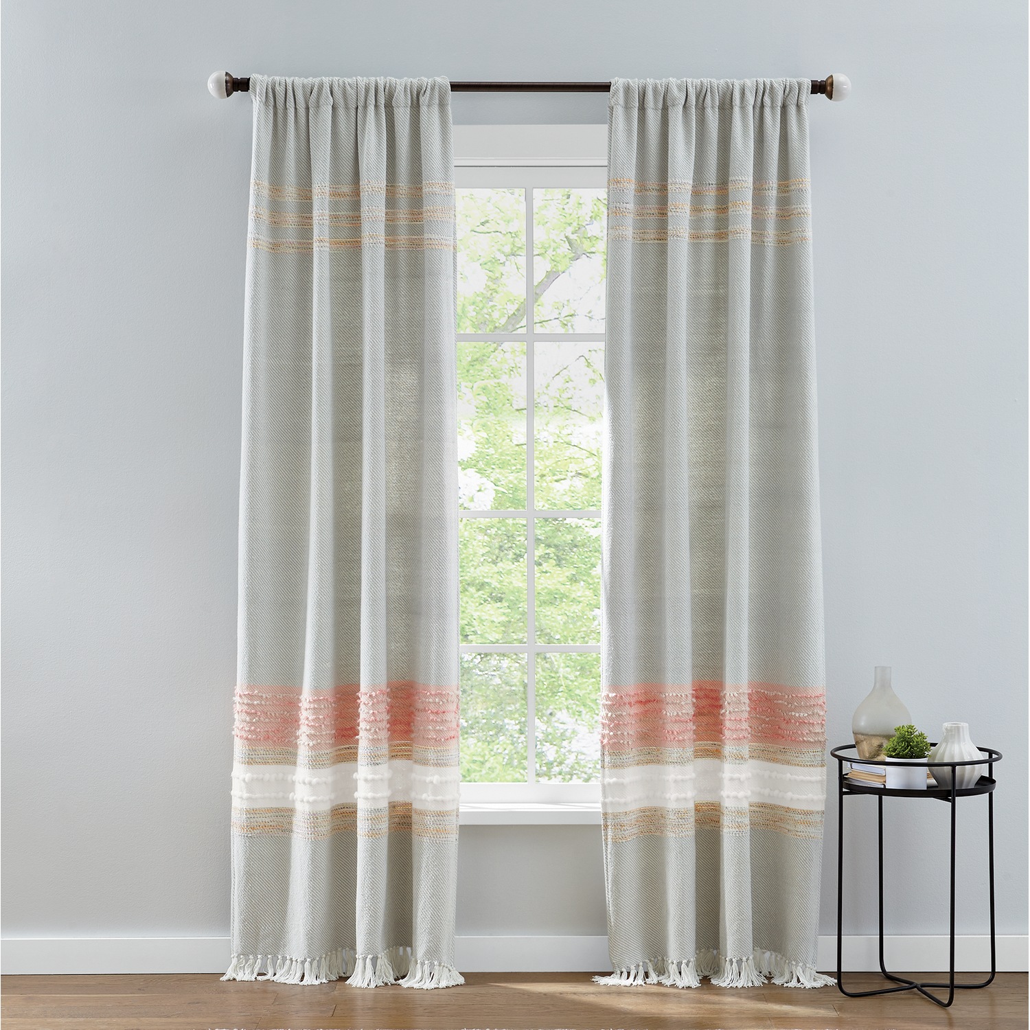 Textured Stripe Panel with Tassel Fringe | Country Door