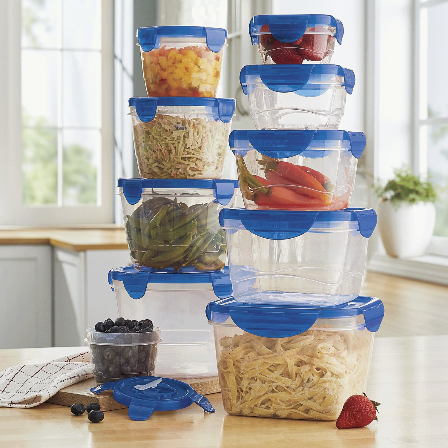 Chef Tested 20-Piece BPA-Free Food Storage Set with Snap-Lock Lids ...