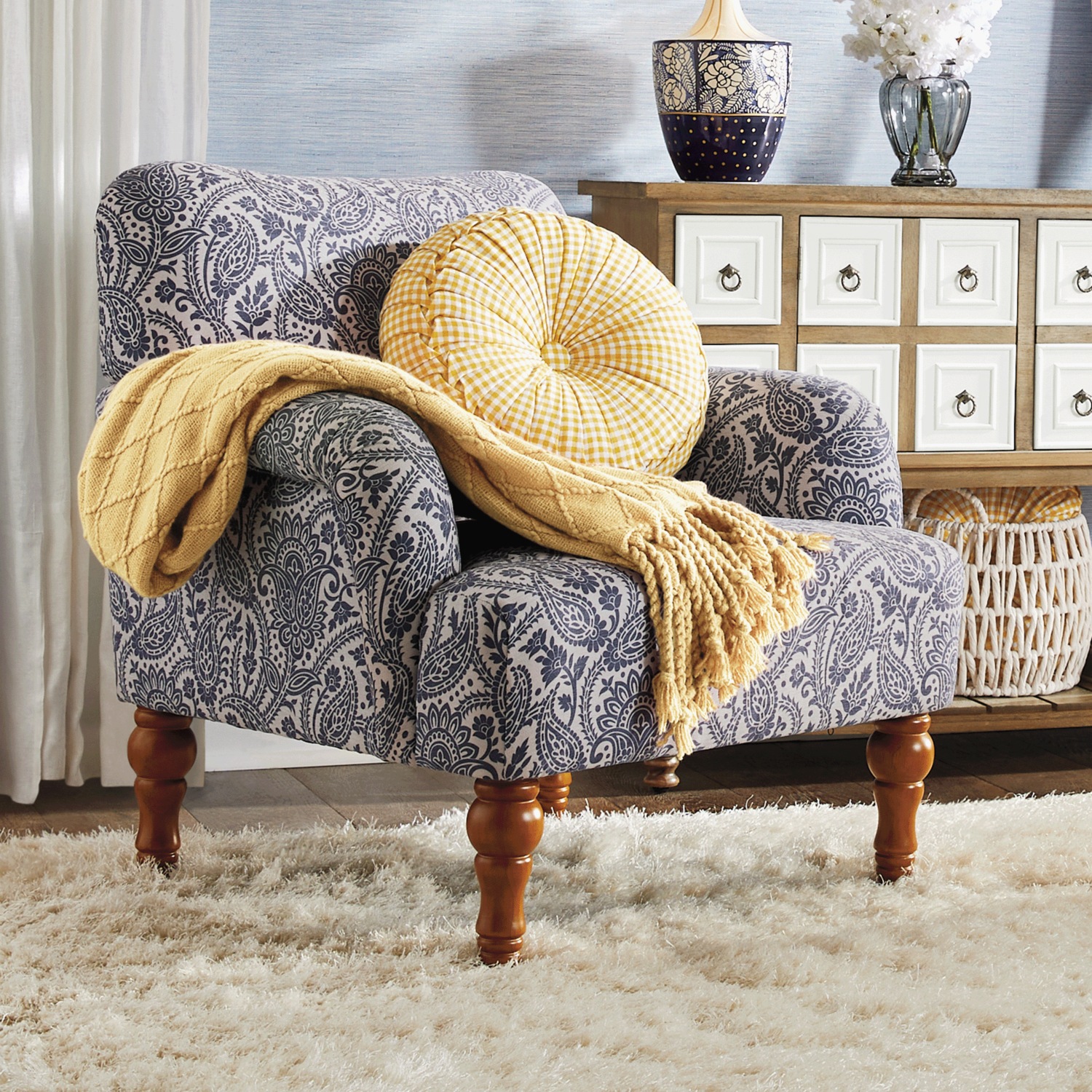 Adabelle Floral Chair and Ottoman | Country Door