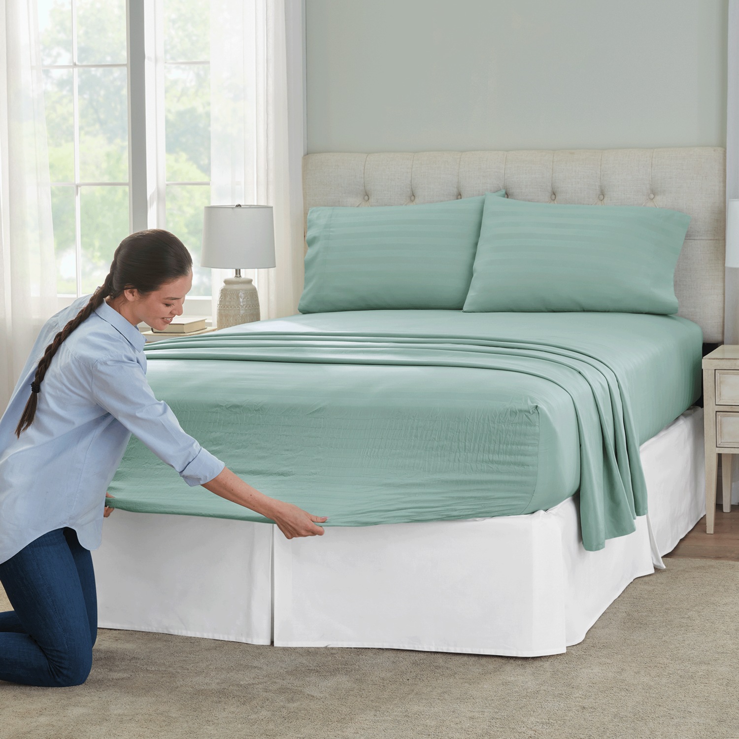 Bed Tite Damask Stripe Sheet Set | Country Door