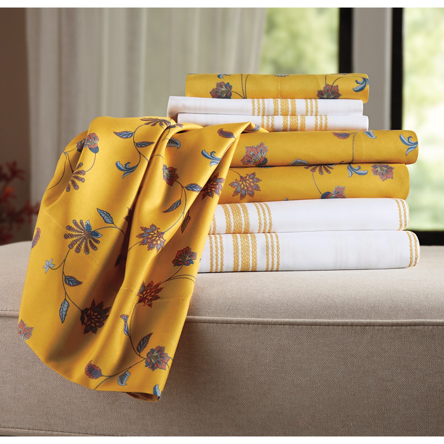 Jacobean Print 2-Pack Microfiber Sheet Set | Country Door