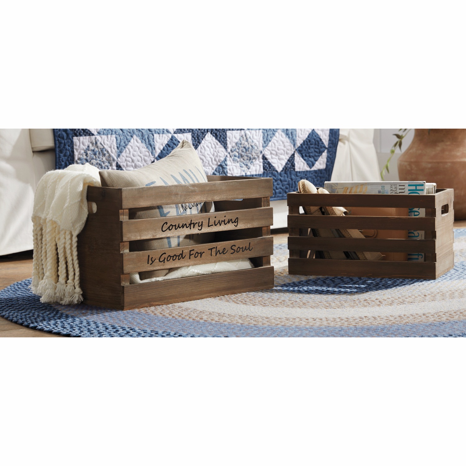 Set of 2 Decorative Crates | Country Door