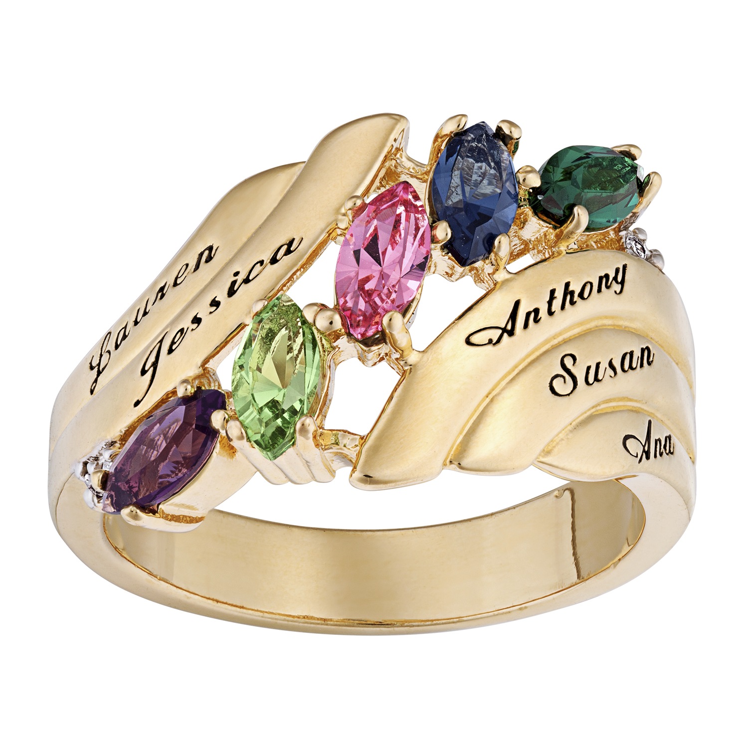 Marquis Magic Family Name and Birthstone Ring | Country Door