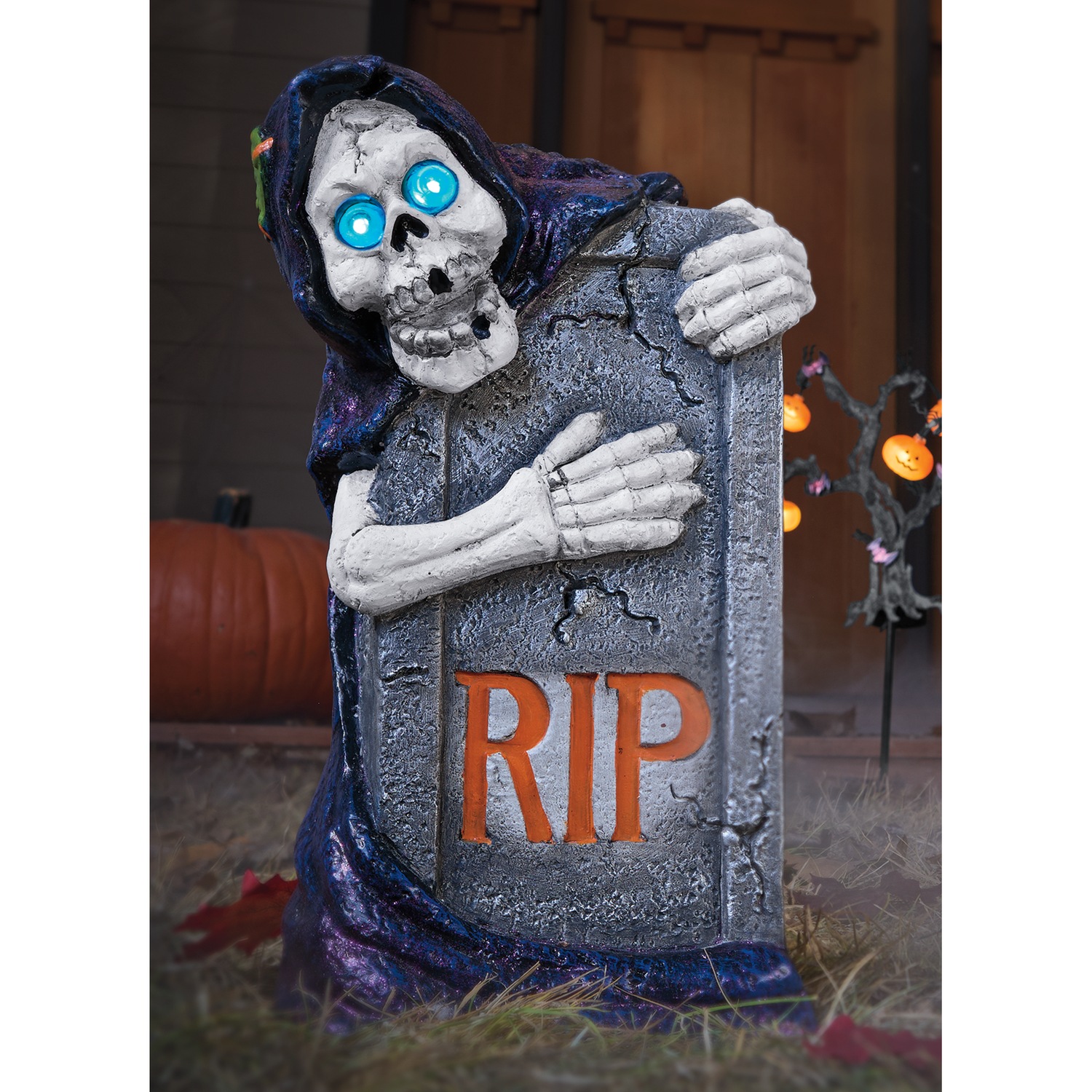 Lit Skeleton with Tombstone | Country Door