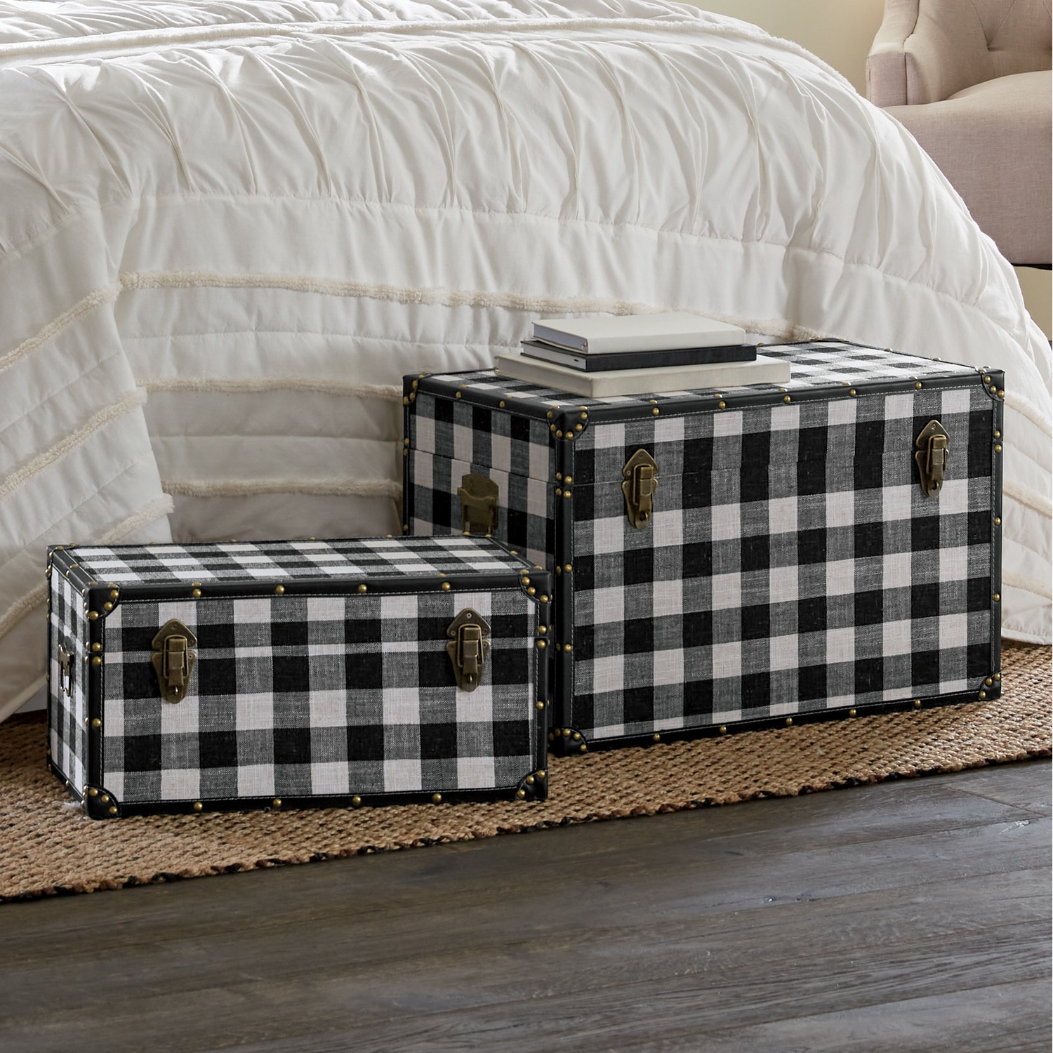 Set of 2 Buffalo Check Trunks | Country Door
