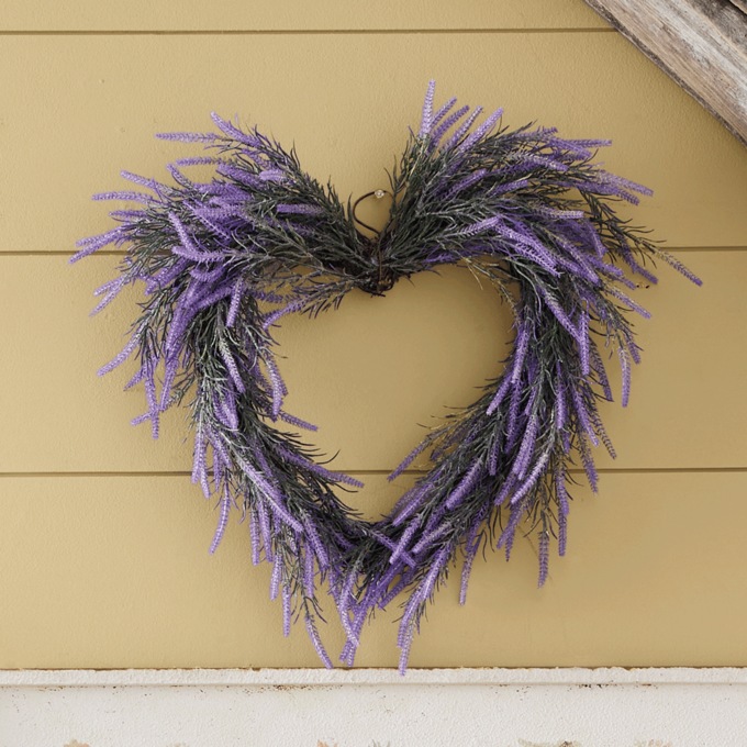 lavender heart wreath