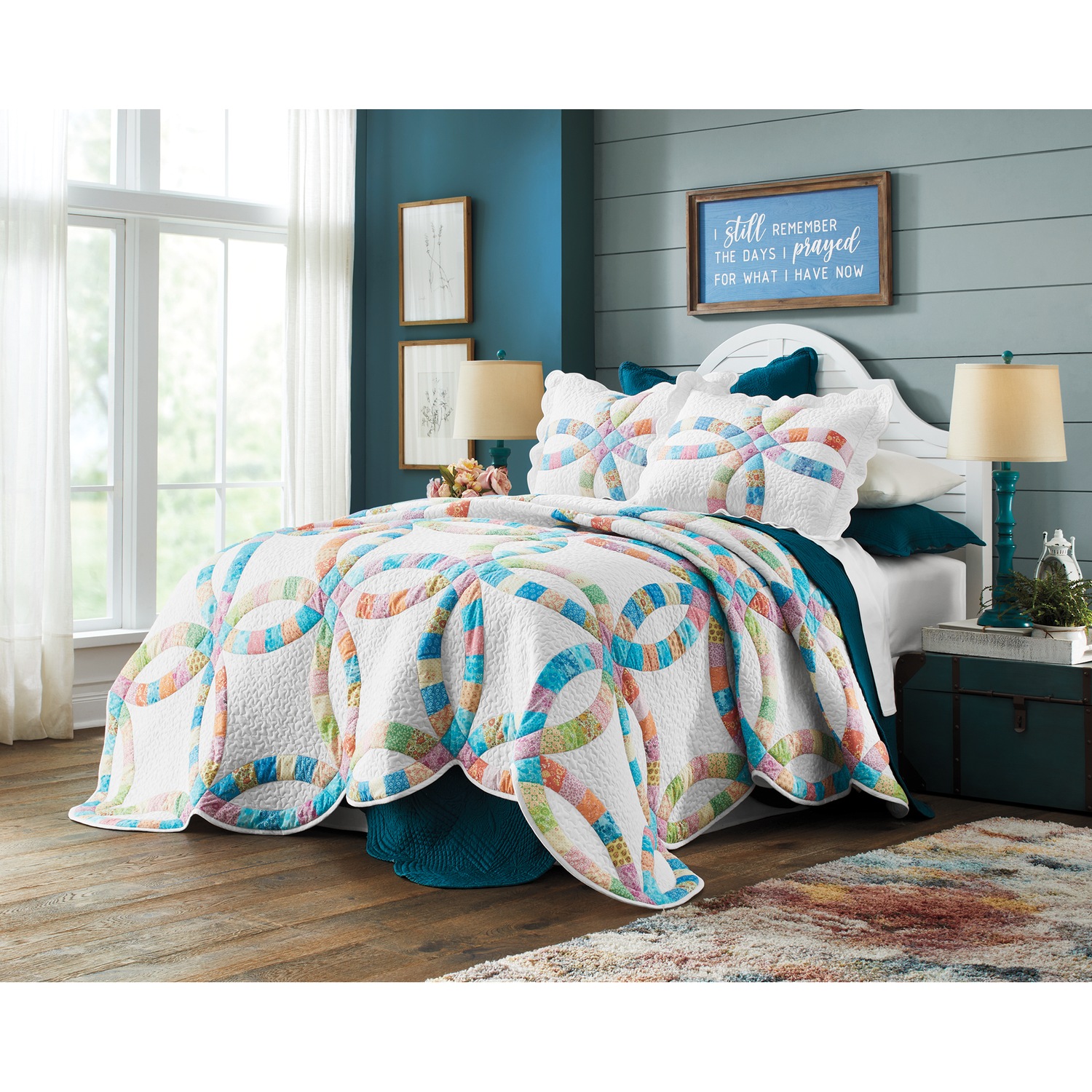 Anna Wedding Ring Oversized Quilt and Sham | Country Door