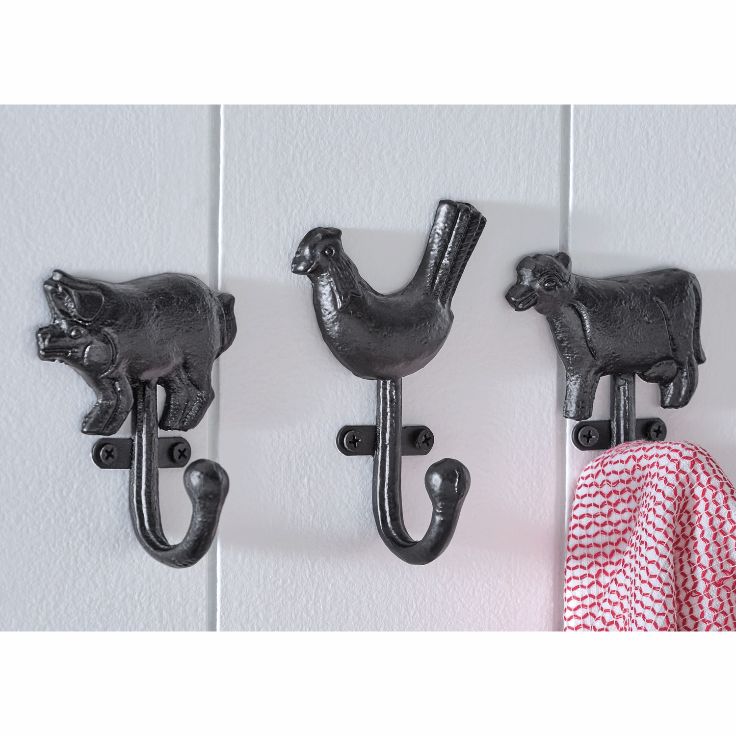 Set of 3 Farm Animal Wall Hooks | Country Door