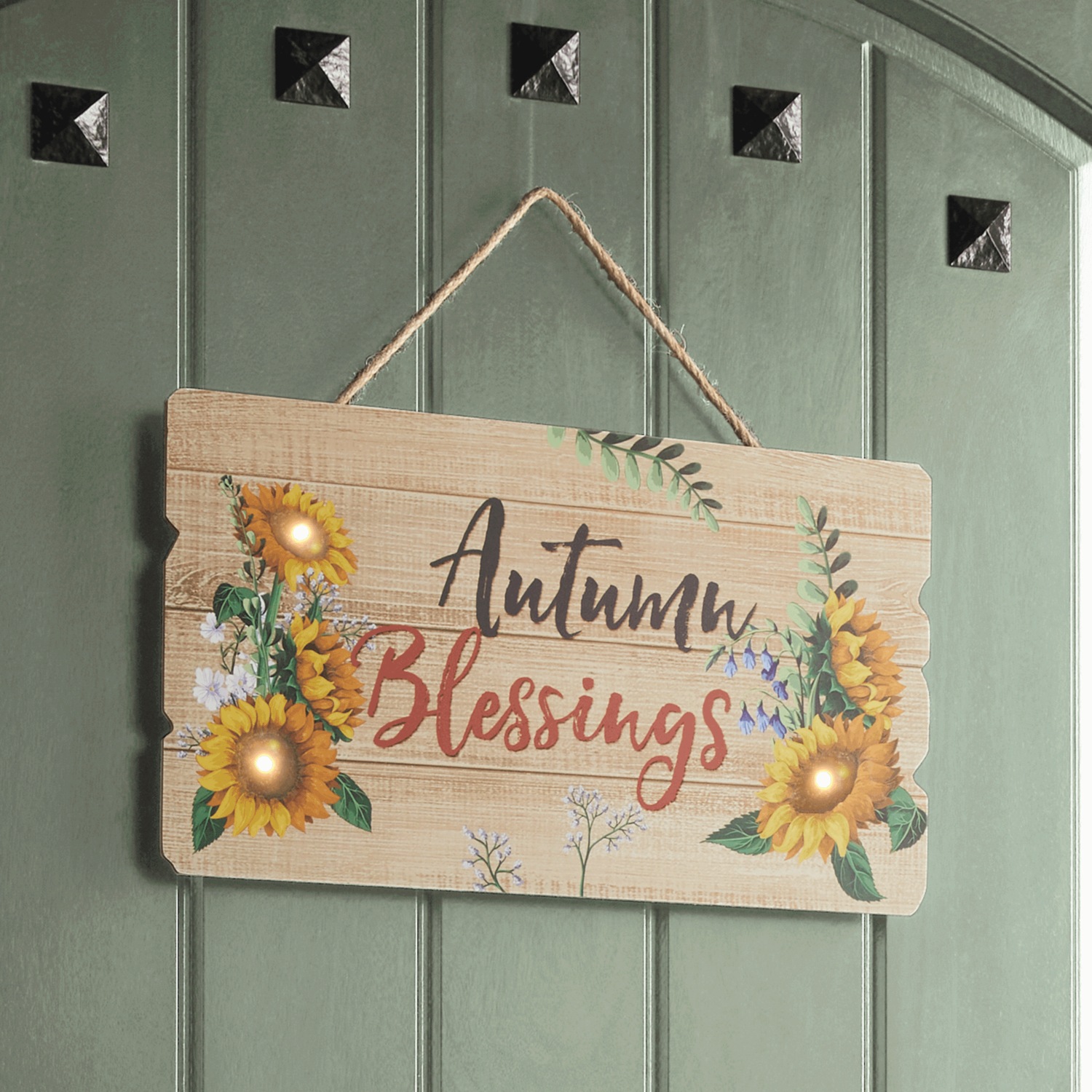 Lit Autumn Blessings Sign | Country Door