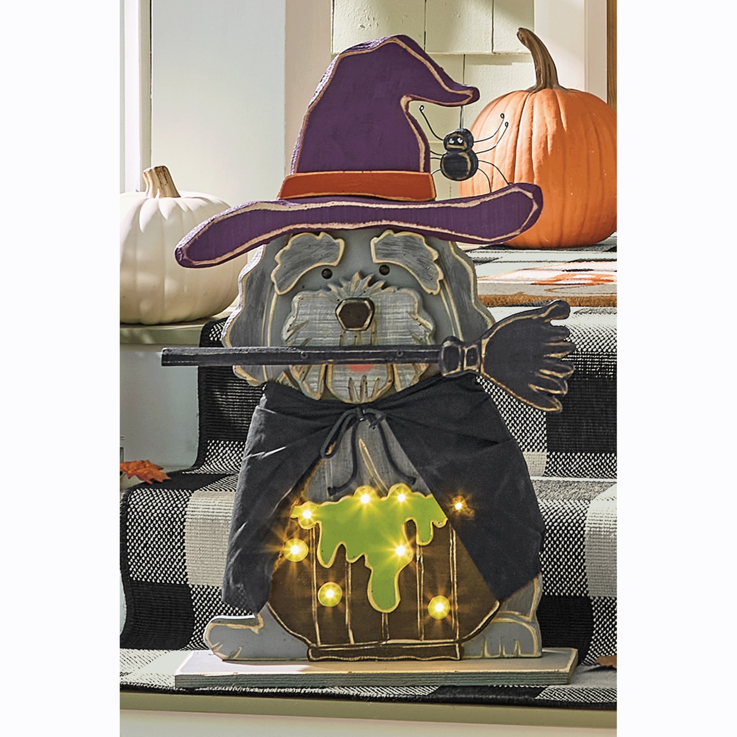 Chunky Wood Cutouts Lit Halloween Dogs | Country Door