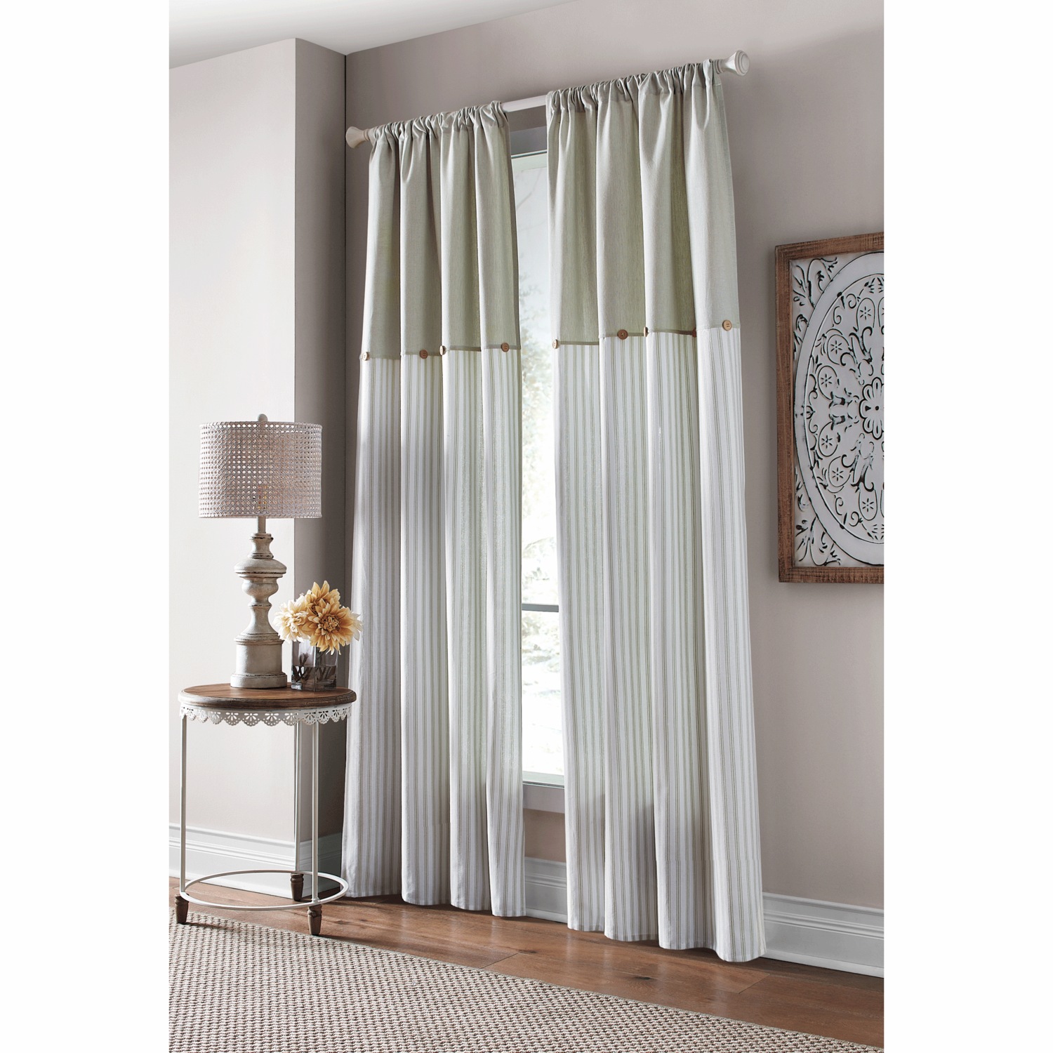 Cotton Striped Panel with Buttons | Country Door