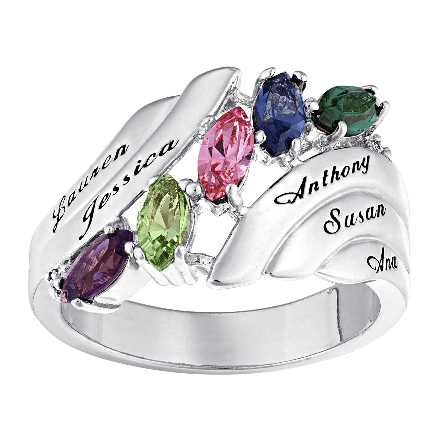 Marquis Magic Family Name and Birthstone Ring | Country Door