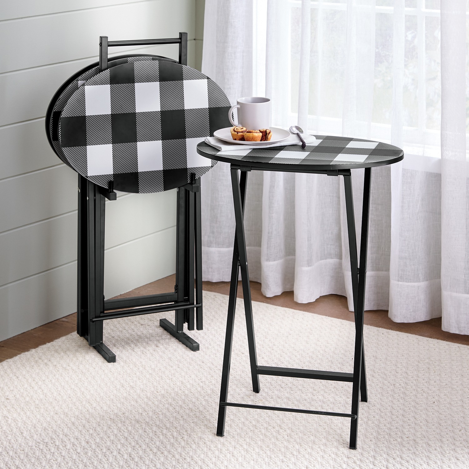 5-Piece Buffalo Check Tray Table Set | Country Door