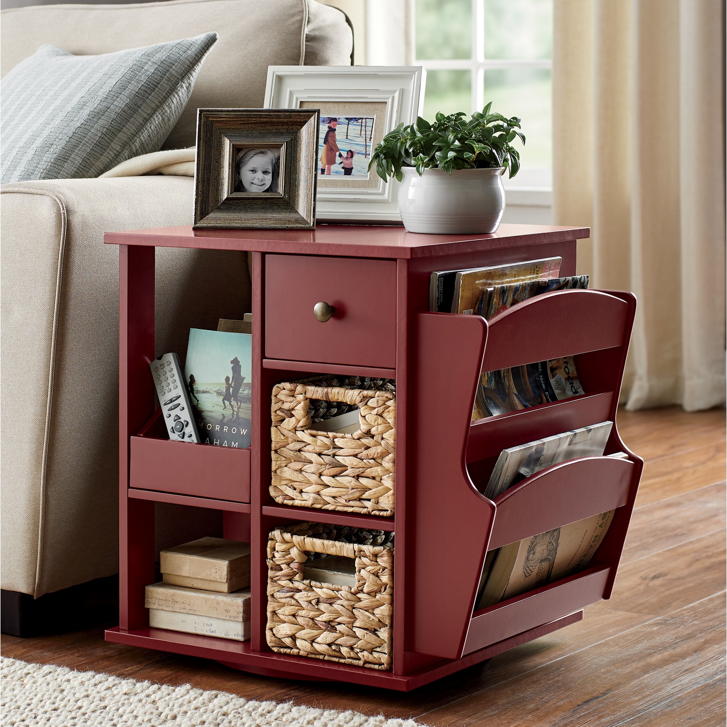 Admiral Rotating End Table with Storage | Country Door