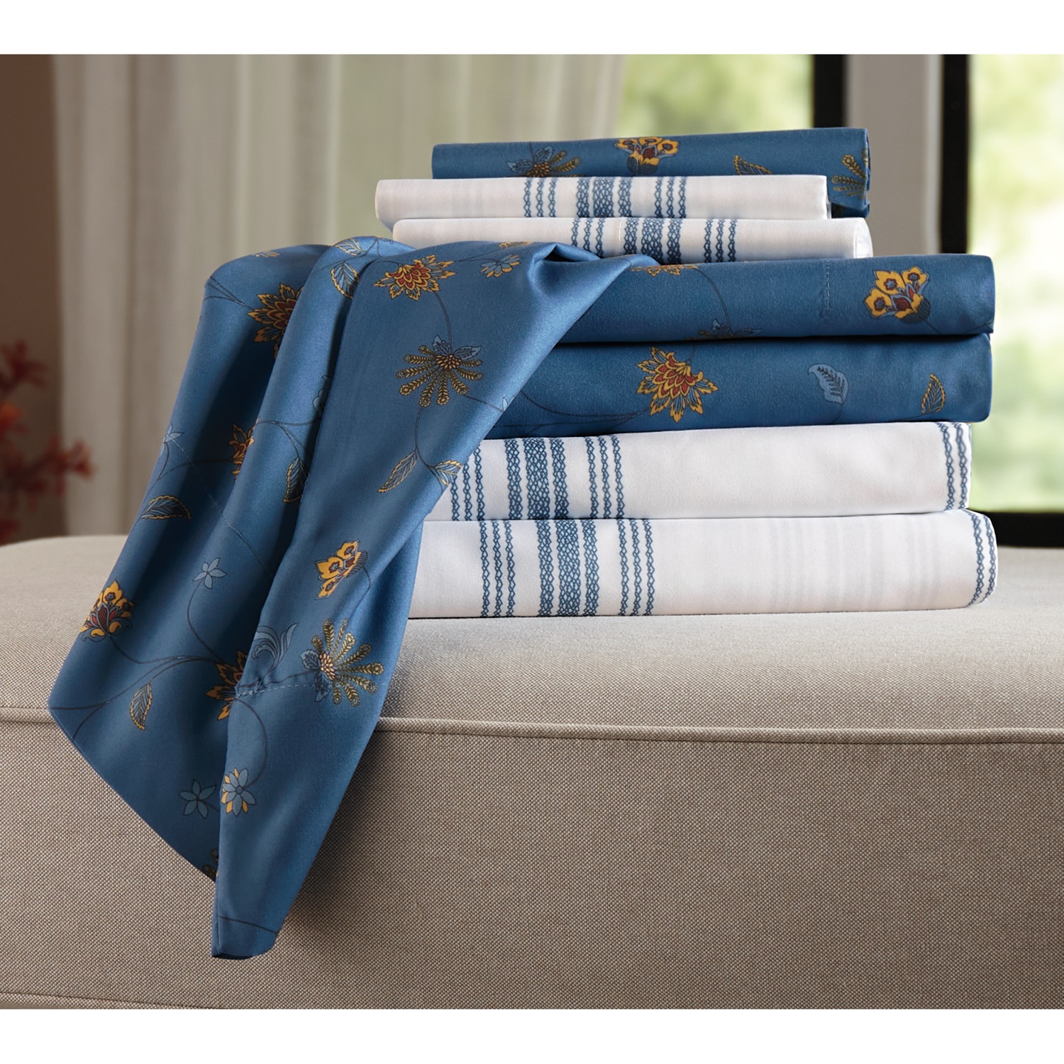 Jacobean Print 2-Pack Microfiber Sheet Set | Country Door