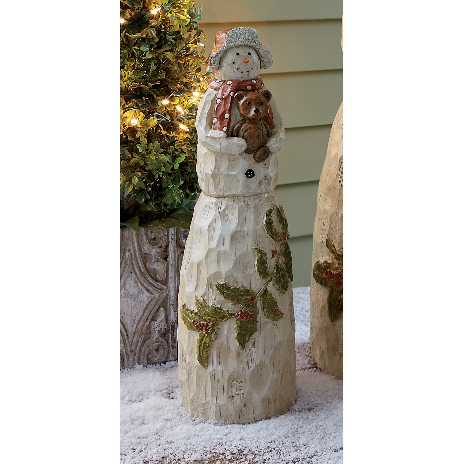 Resin Snow Child with Teddy | Country Door