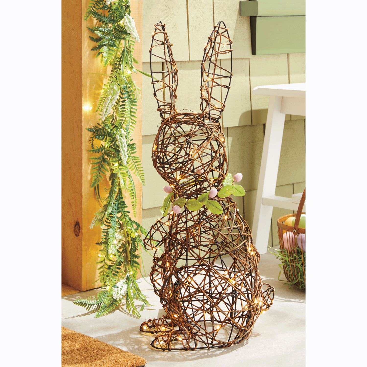 Lit Rattan Rabbit | Country Door