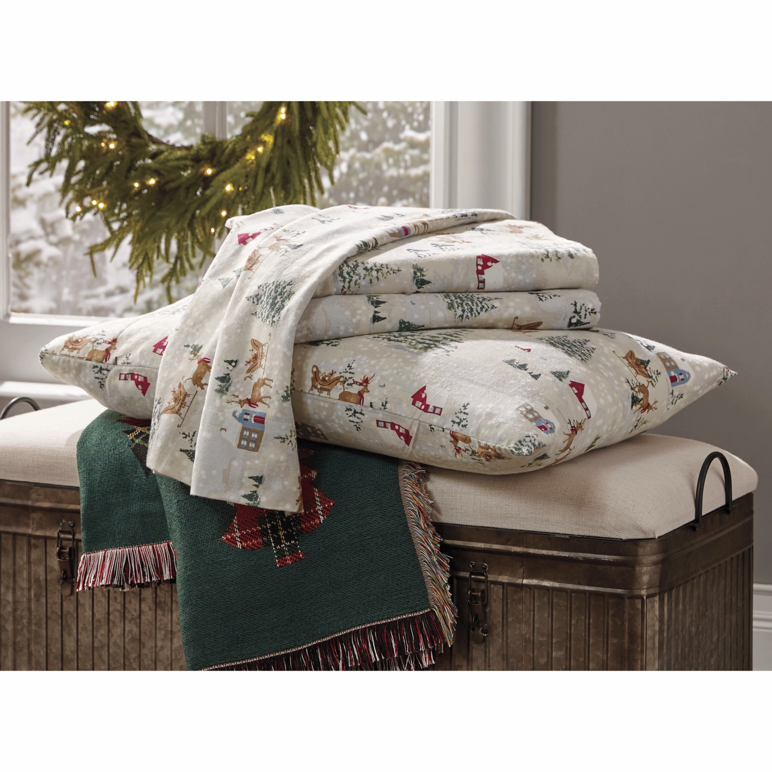 Snow Day Cotton Flannel Sheet Set | Country Door