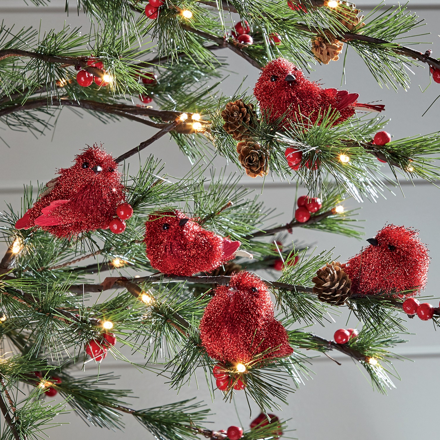 Set of 5 Red Bird Clips | Country Door