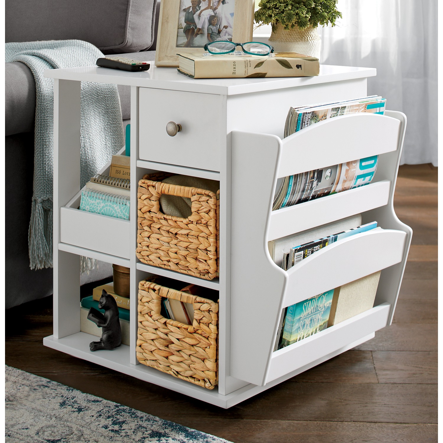 Admiral Rotating End Table with Storage | Country Door
