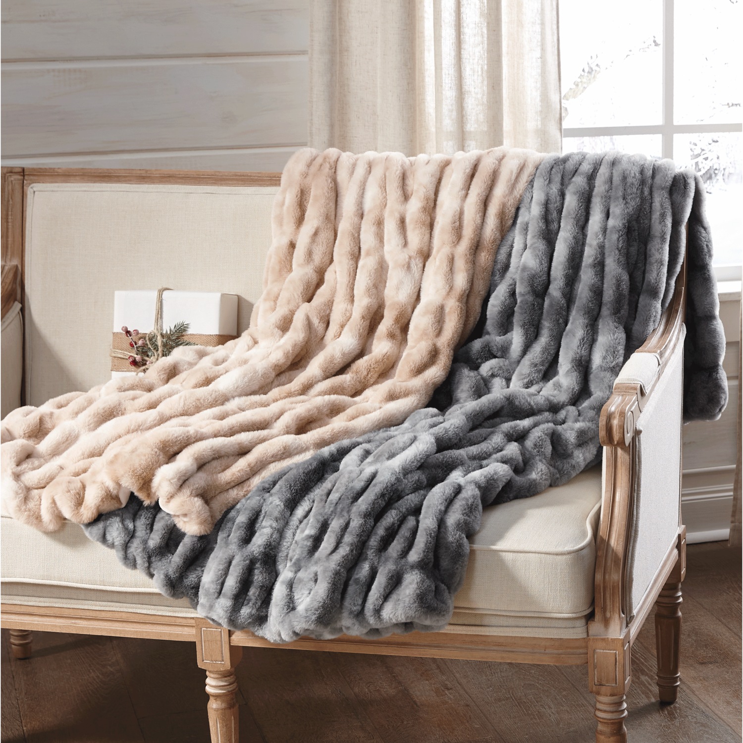 Super-Soft Ruched Throw | Country Door