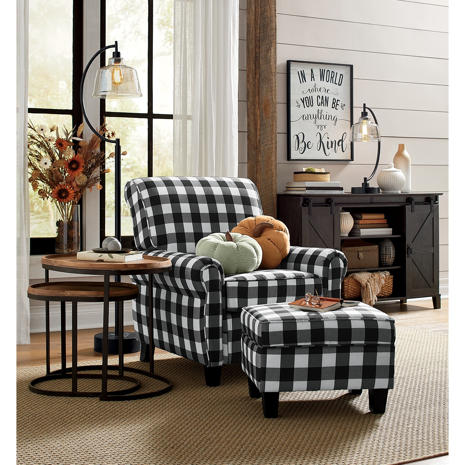 Buffalo Check Armchair and Ottoman | Country Door