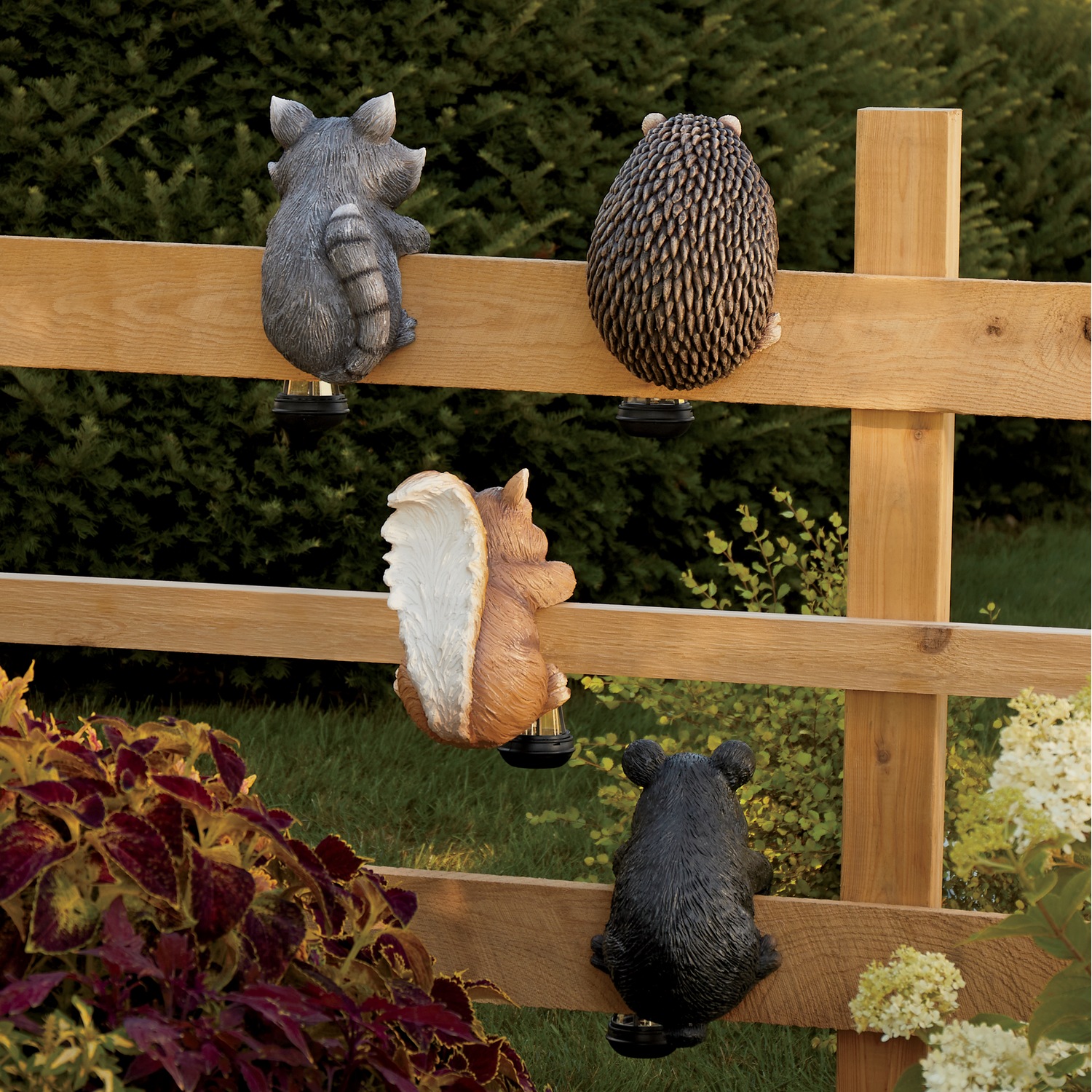 Solar Woodland Critter Fence Sitter | Country Door