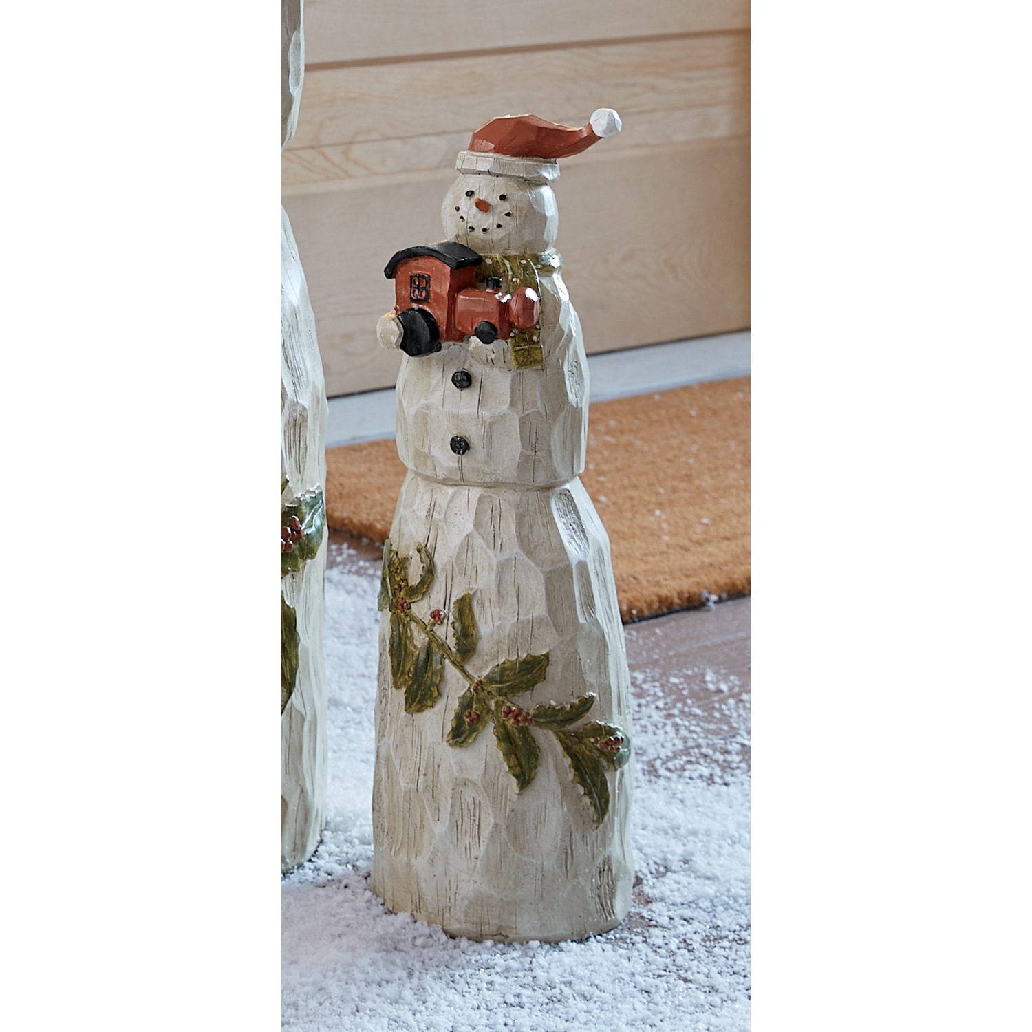 Resin Snow Child with Train | Country Door