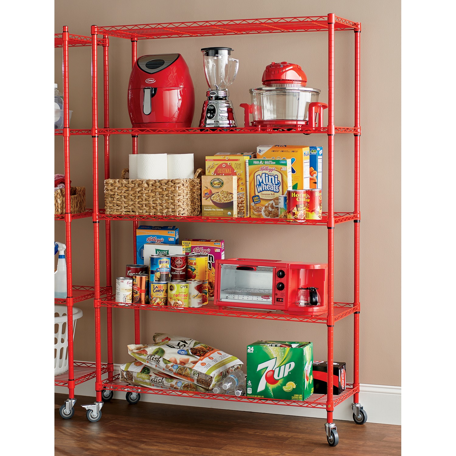 5-Shelf Wide Metal Rolling Rack | Country Door