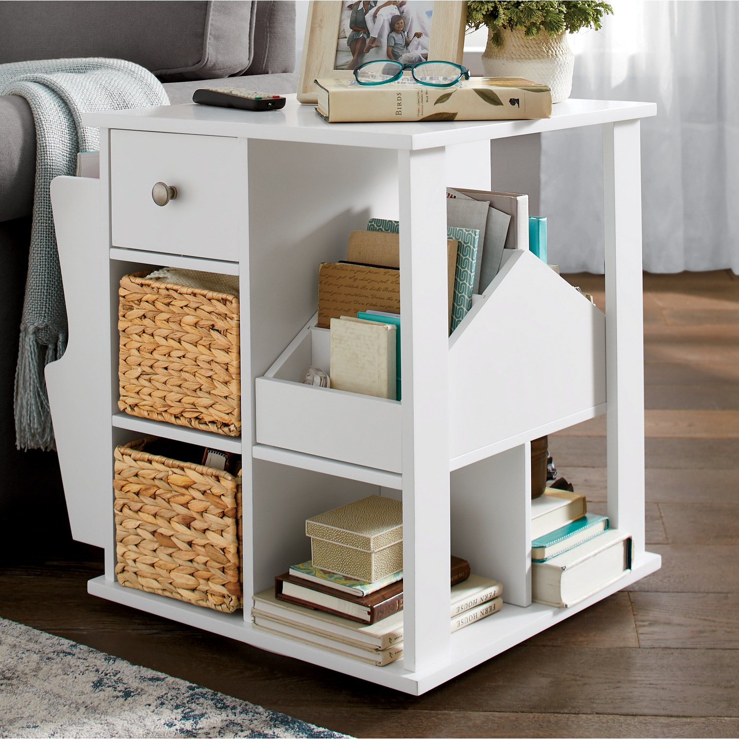 Admiral Rotating End Table with Storage | Country Door