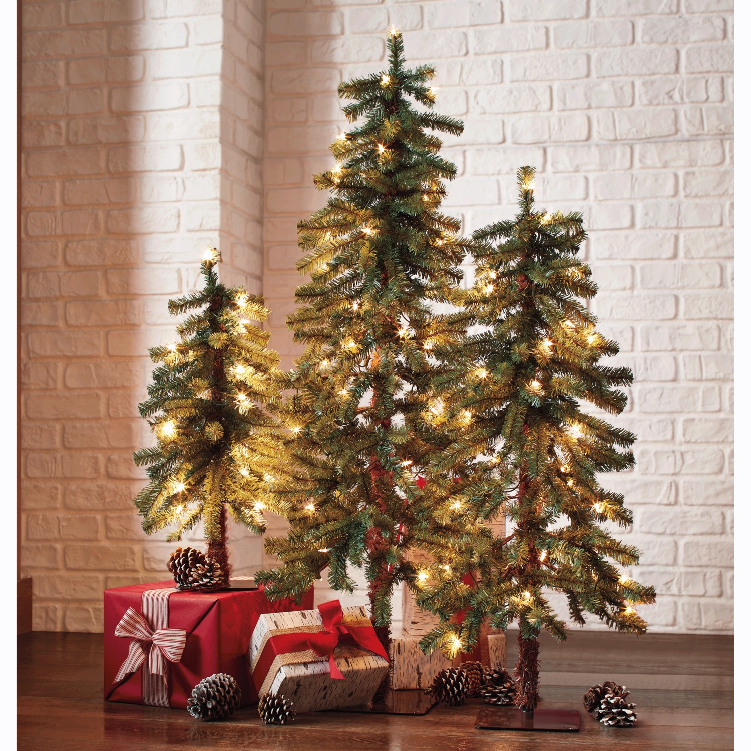 Set of 3 Lighted Alpine Trees | Country Door