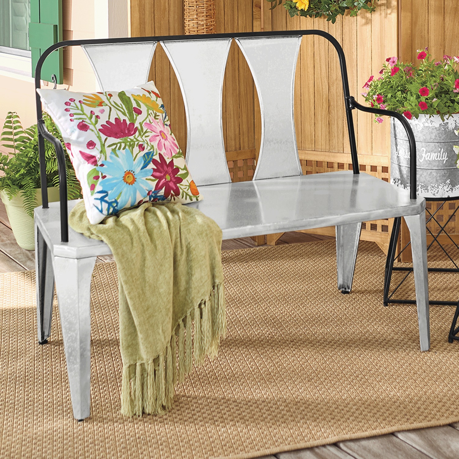 Steven Galvanized Bench | Country Door