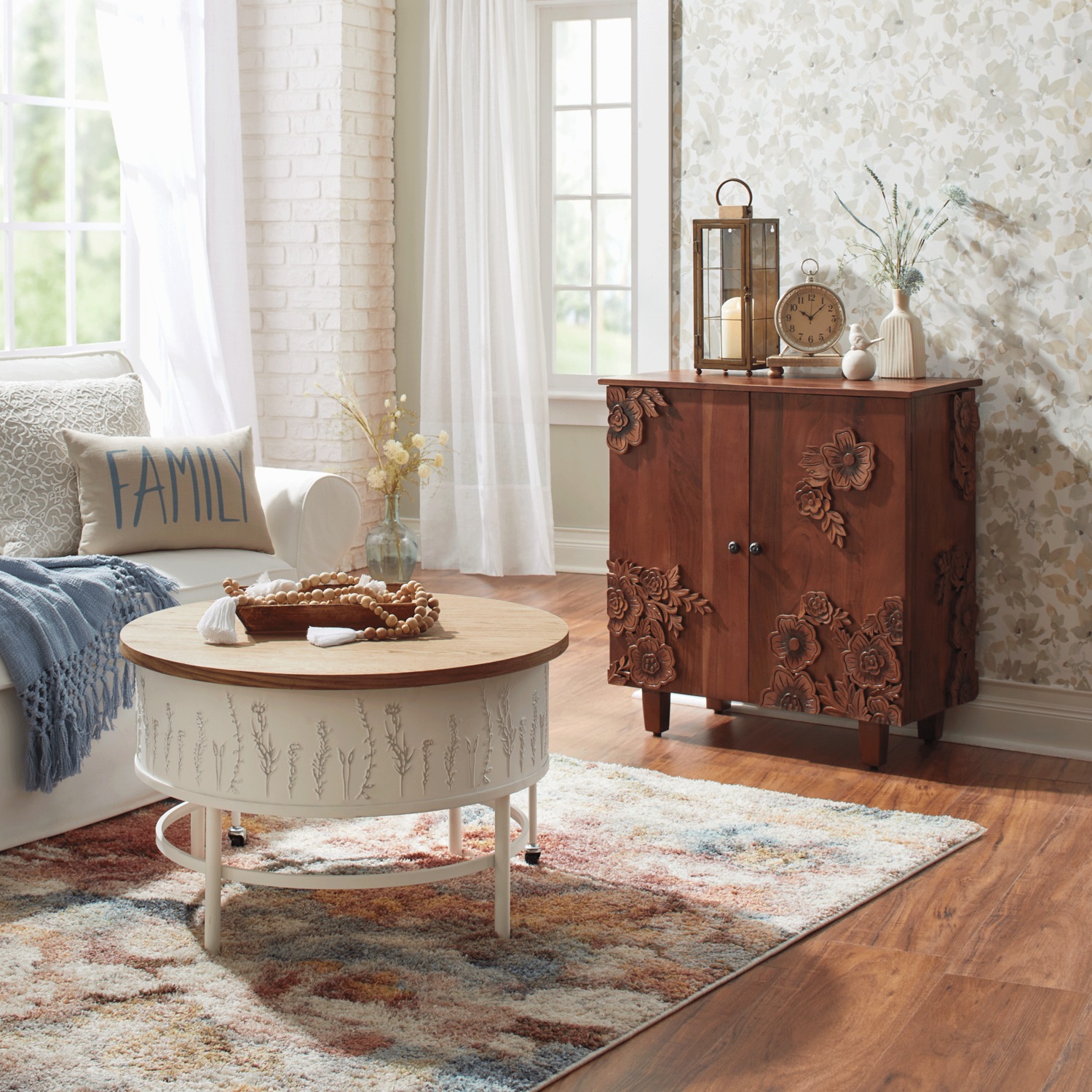 Carved Flower Cabinet | Country Door
