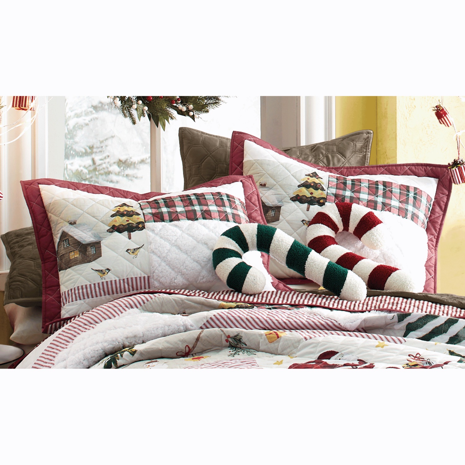 Holiday Sherpa Patch Sham | Country Door