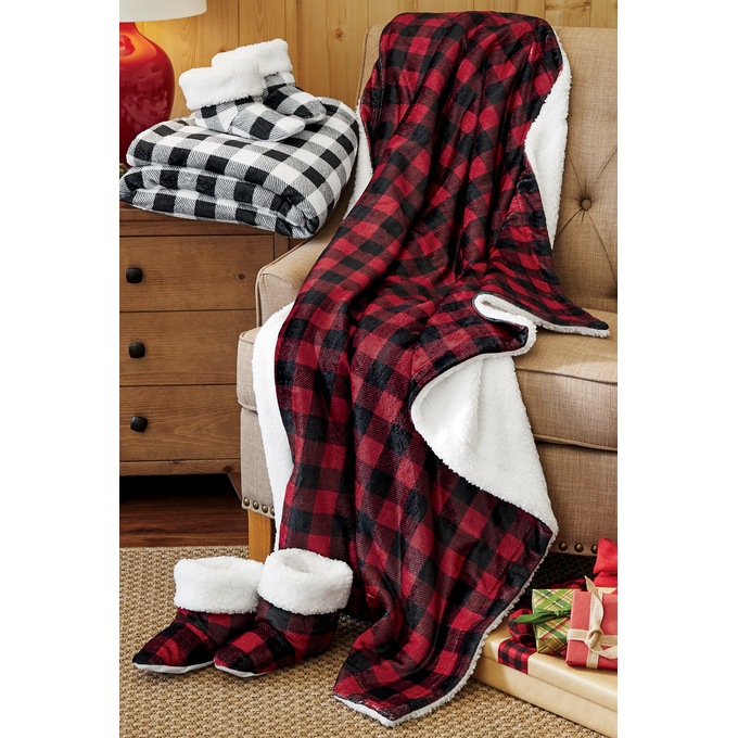 Buffalo Plaid Throw and Bootie Set | Country Door