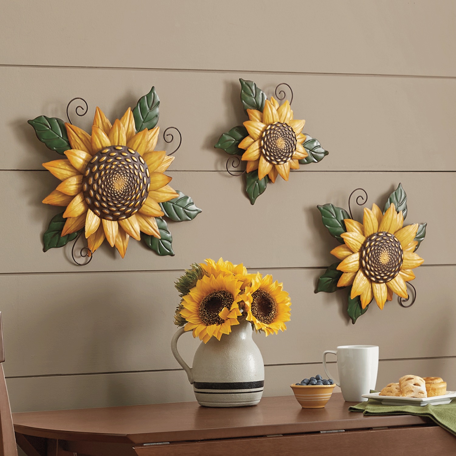 Set of 3 Sunflowers Wall Art | Country Door