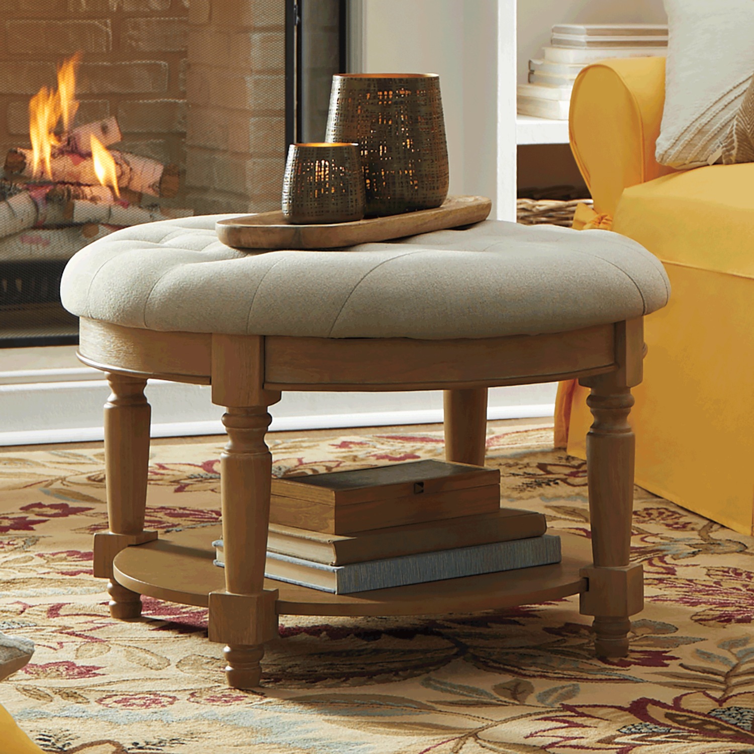 Elise Upholstered Ottoman | Country Door