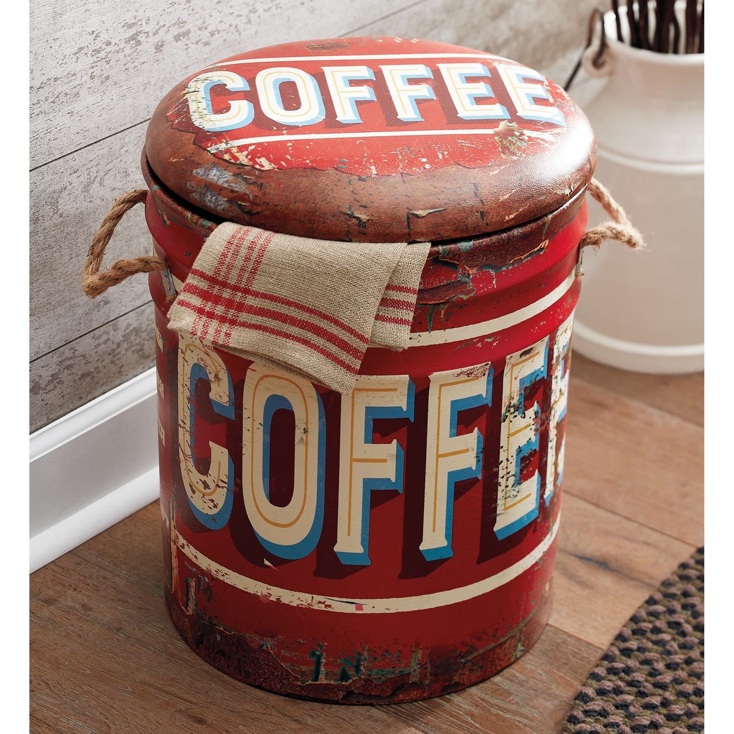 Rustic Coffee Storage Stool | Country Door