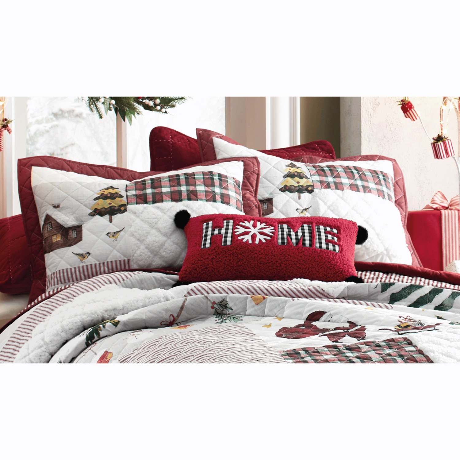 Holiday Sherpa Patch Sham | Country Door