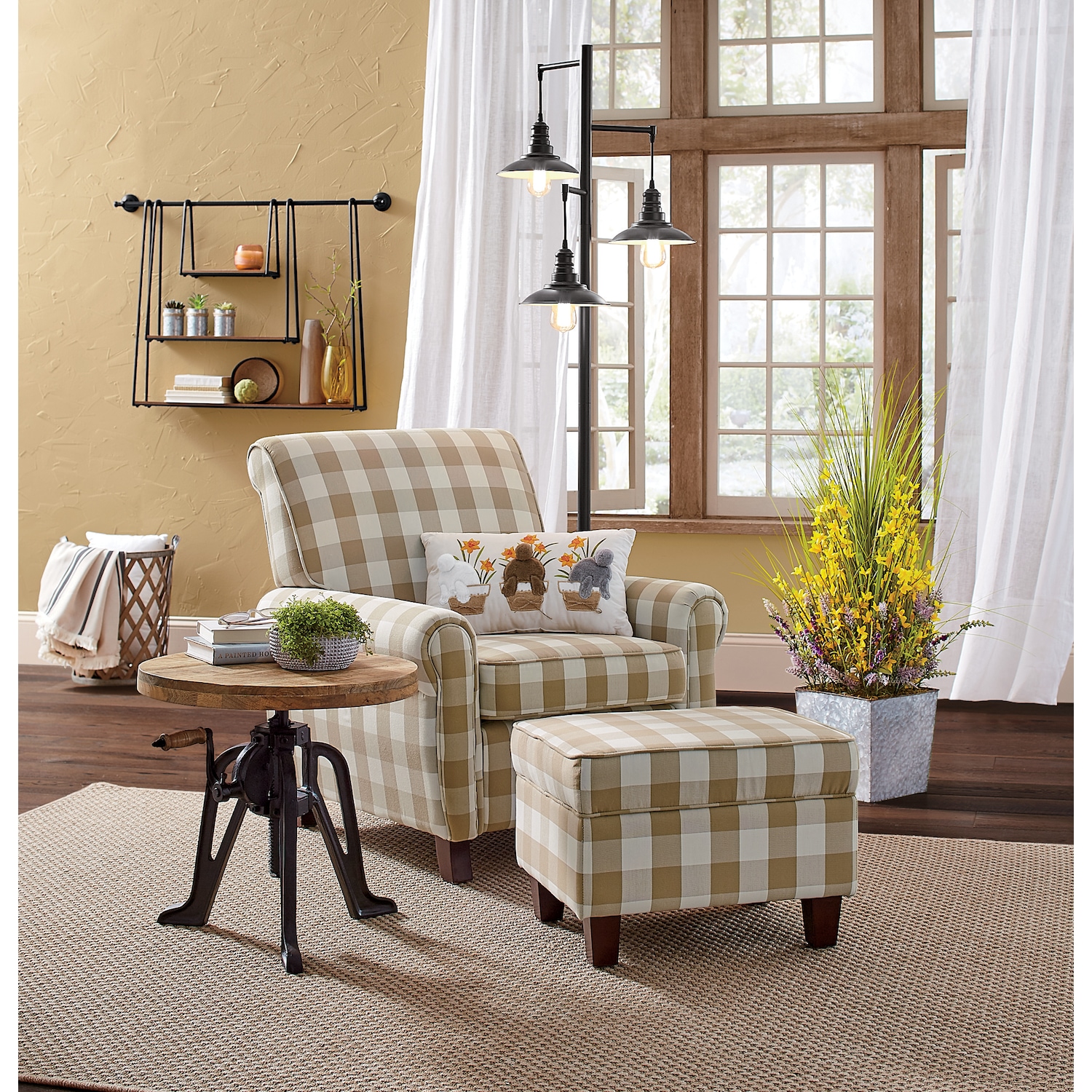 Buffalo Check Armchair and Ottoman | Country Door