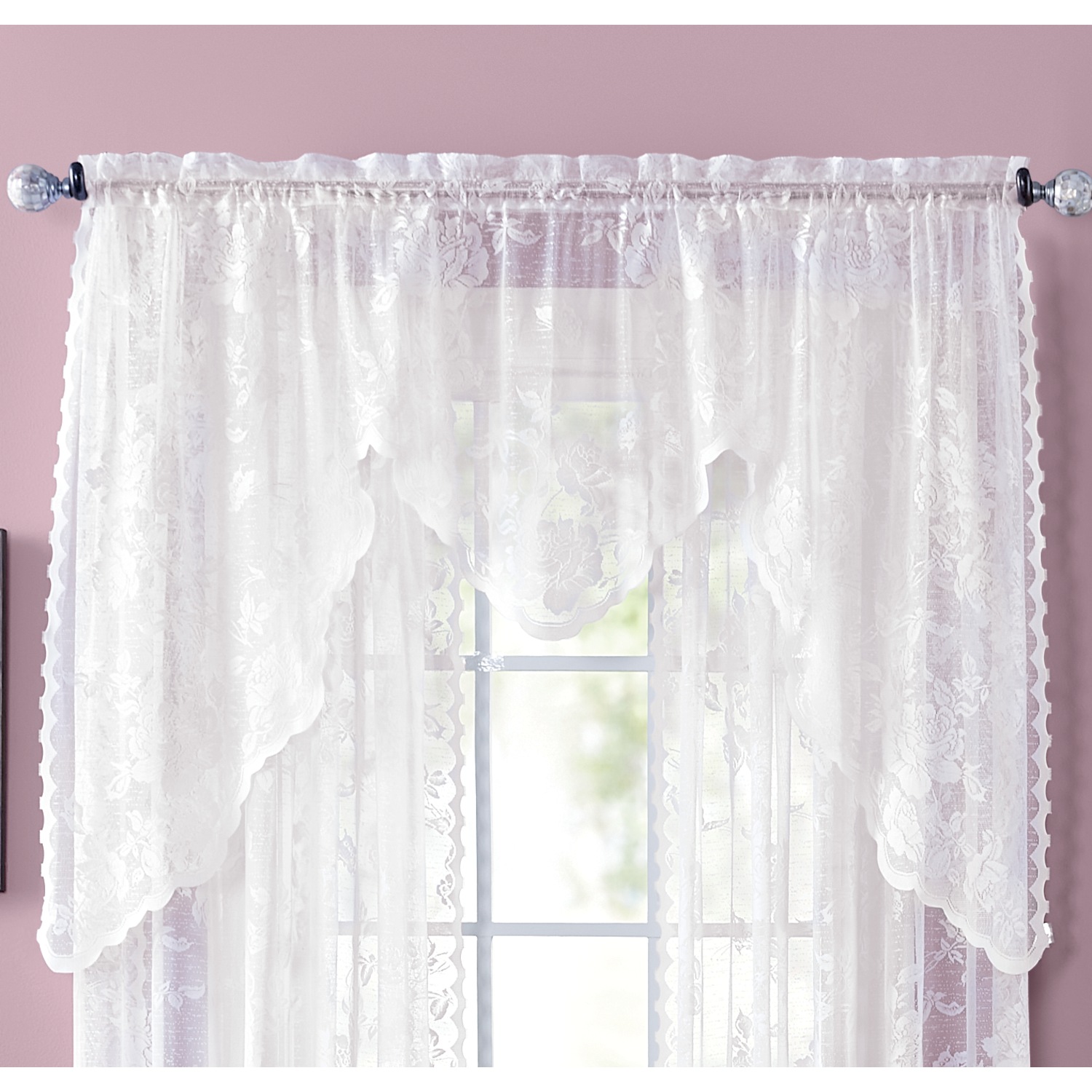 Abbey Rose Window Swag | Country Door