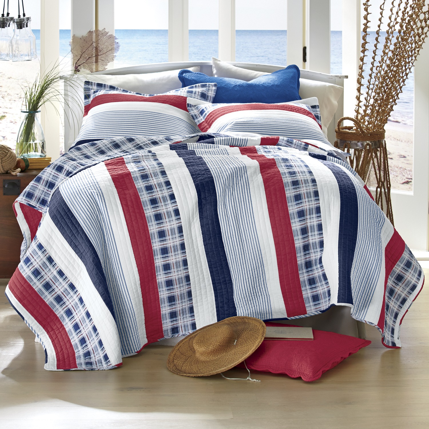 Nautical Stripe Oversized Quilt | Country Door