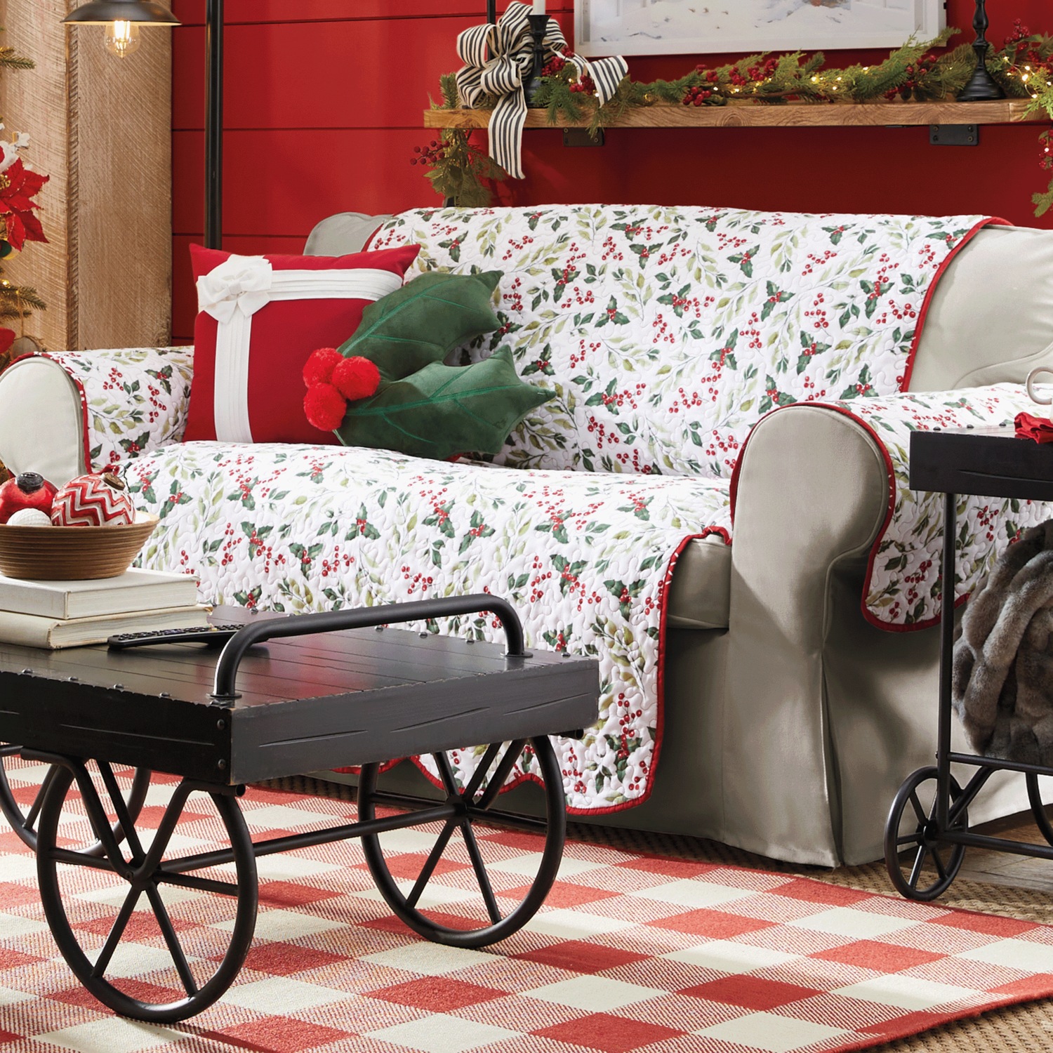 Reversible Snowflake Quilted Furniture Protector | Country Door