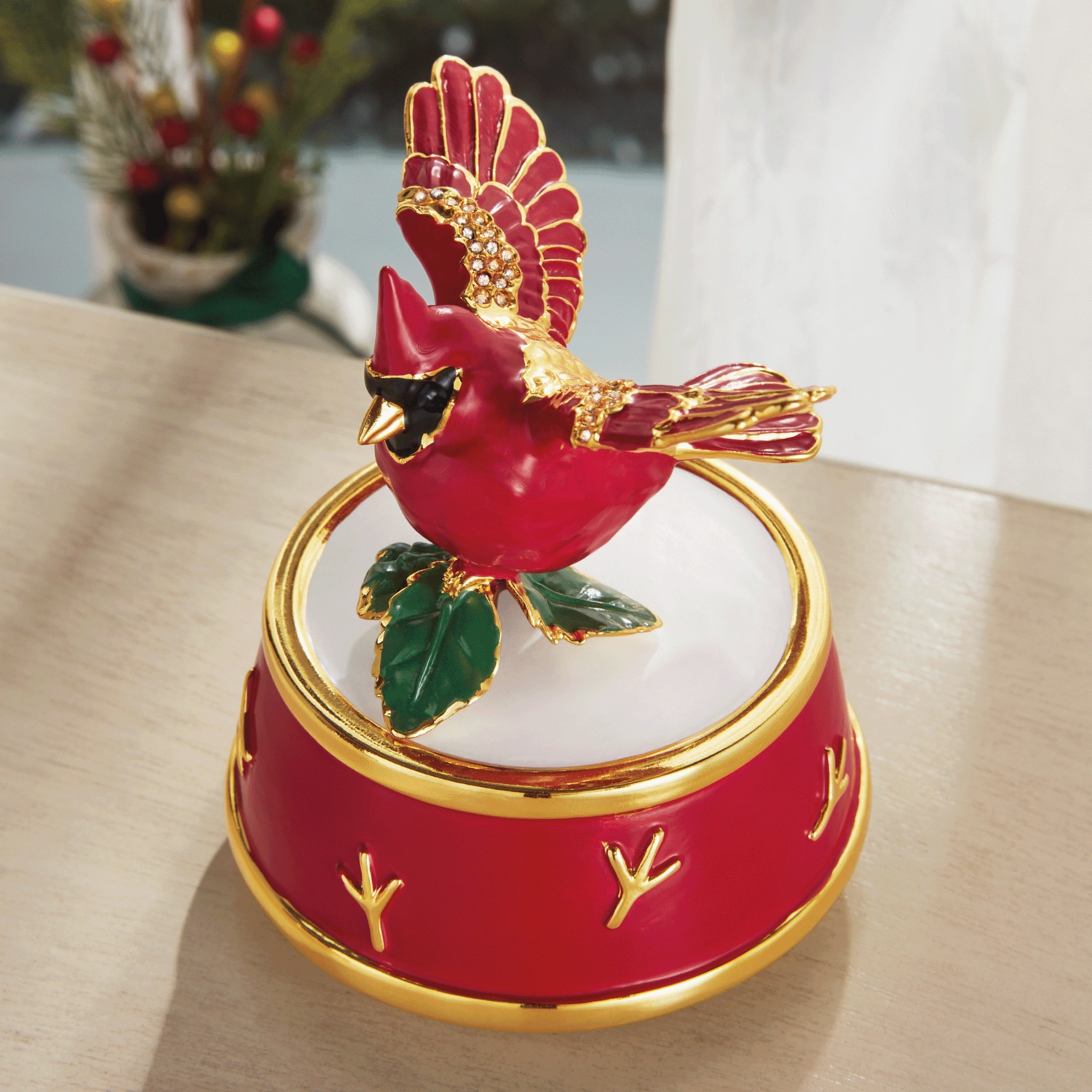 Table Top Cardinal Music Box | Country Door