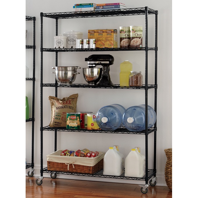 5-Shelf Wide Metal Rolling Rack | Country Door
