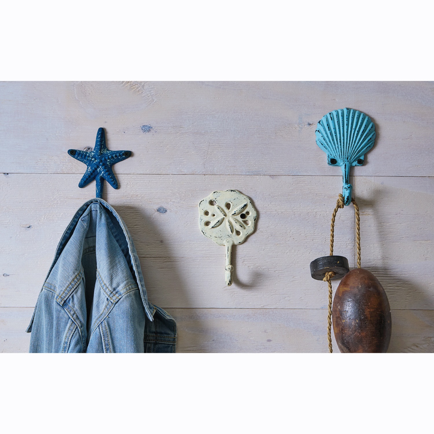 Set of 3 Coastal Wall Hooks | Country Door