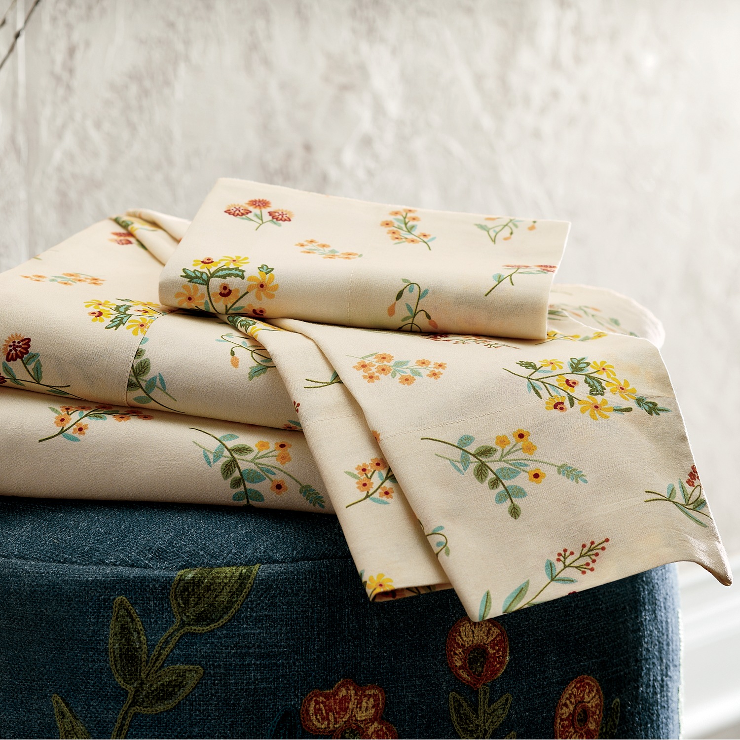 Fall Floral Cotton Print Sheet Set | Country Door