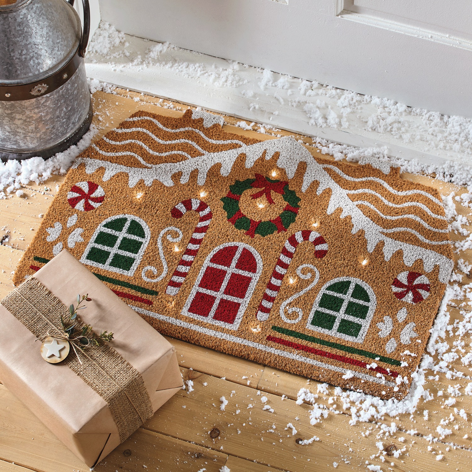 LED Gingerbread House Coir Mat | Country Door