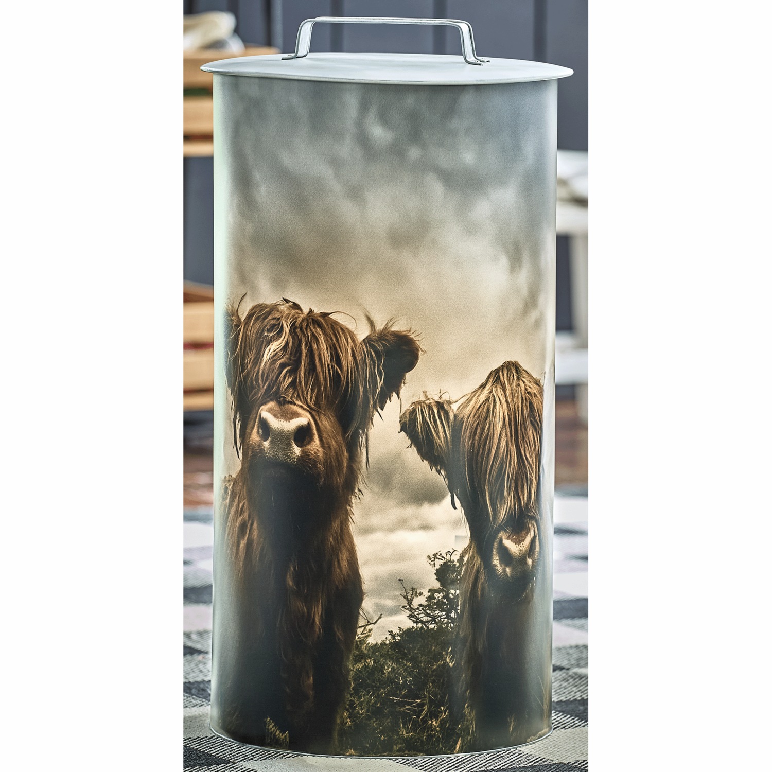 Highland Cow Trash Can | Country Door